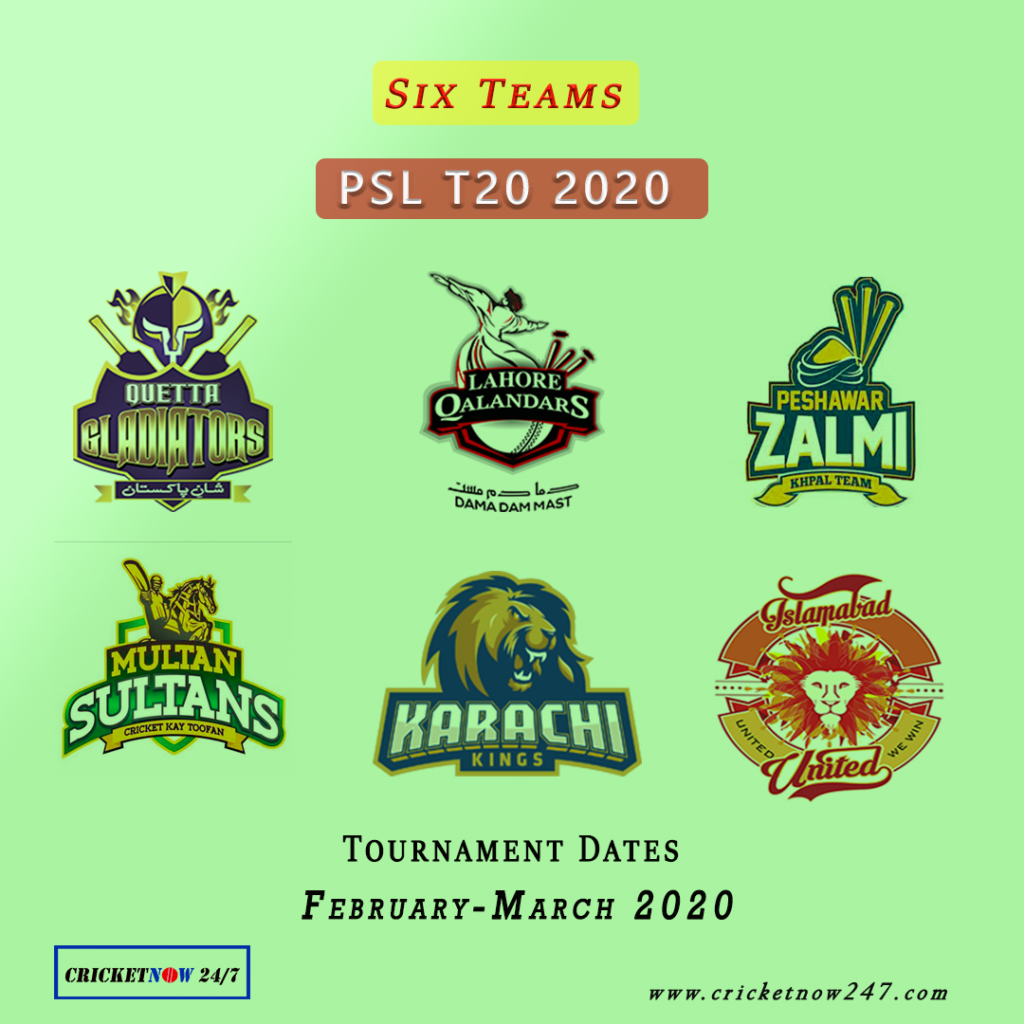 2020 Pakistan Super League Teams, Squads, Points Table, Schedule ...